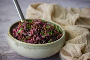 Wild Rice with Red Cabbage - The Happy Lentils